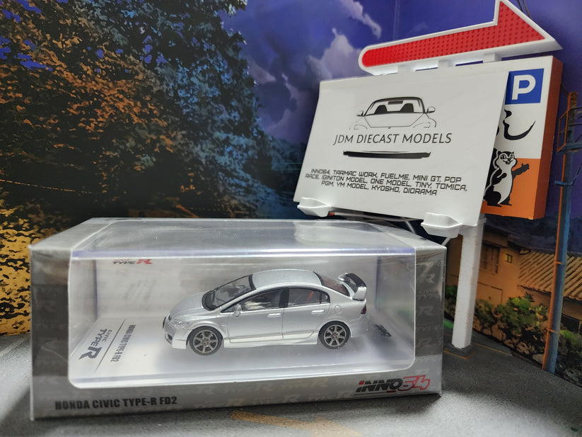 Inno64 Honda Civic Type-R FD2 Silver IN64-FD2-SIL – JDM Diecast Models
