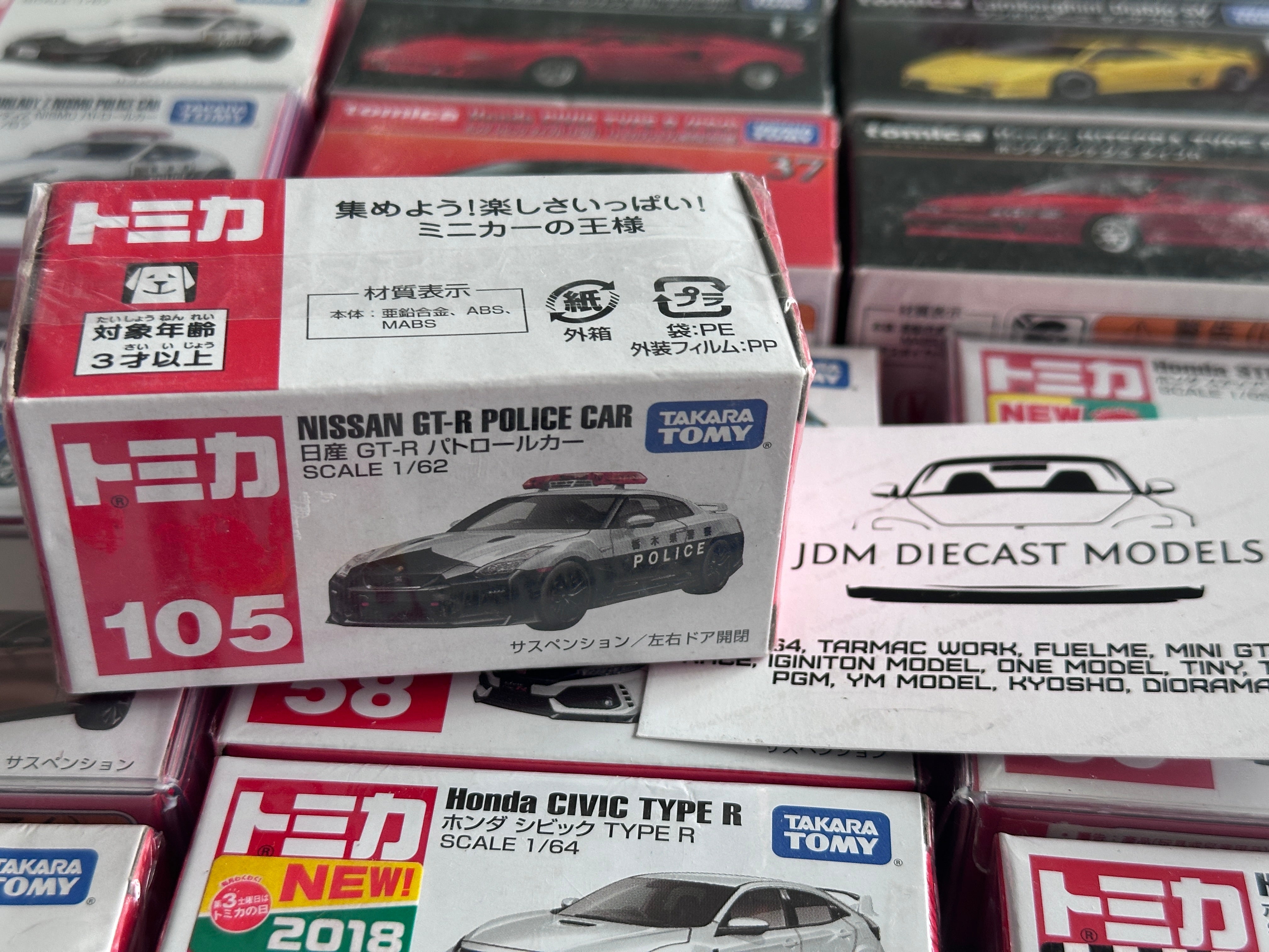 Takara Tomy Tomica No. 105 Nissan GT-R Police – JDM Diecast Models